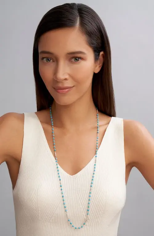 Lagos Caviar Icon Bead Dual Layer Necklace - Turquoise