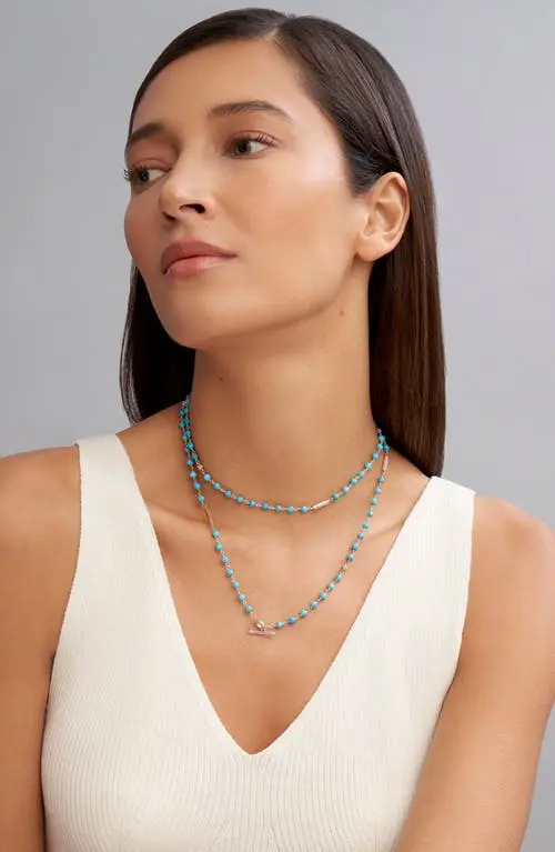 Lagos Caviar Icon Bead Dual Layer Necklace - Turquoise