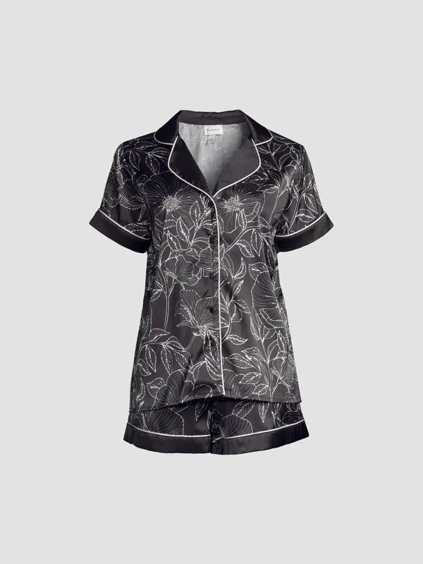 AVERIE Leaf Print Short Pajama Set