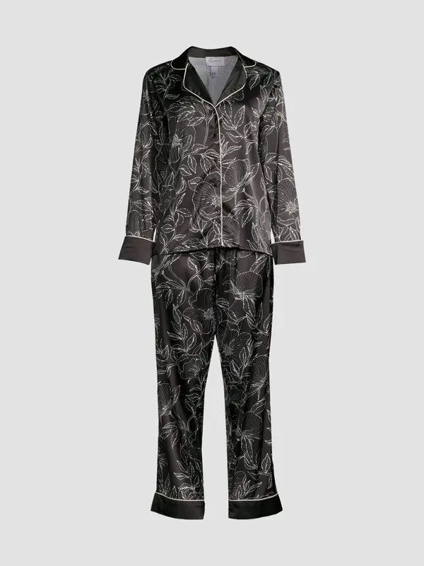 AVERIE Leaf Print Long Pajama Set
