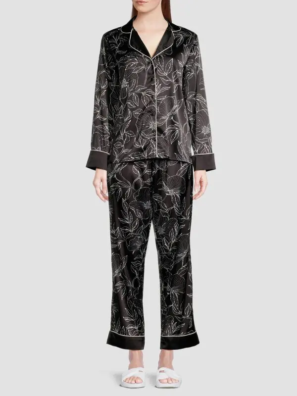 AVERIE Leaf Print Long Pajama Set