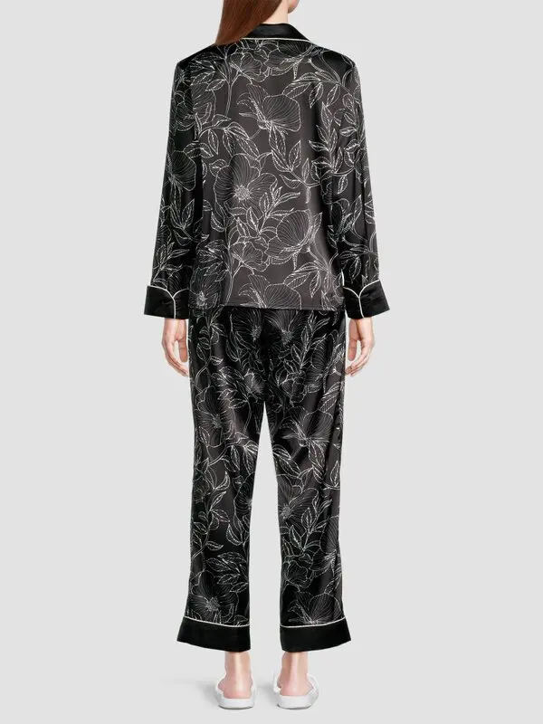 AVERIE Leaf Print Long Pajama Set