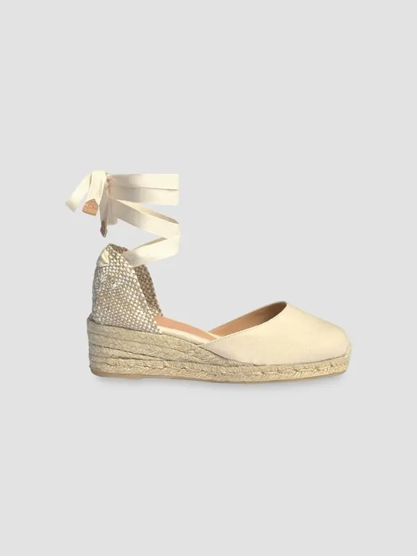 CastaÑer Carina 3 Espadrille Wedge Sandals - Ivory