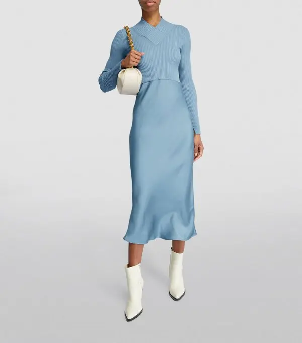 Allsaints 2-In-1 Hana Slip Dress In Blue - 45% Off | Editorialist