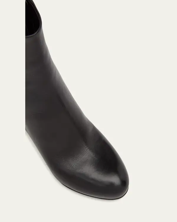 Prada Leather Ankle Booties - Nero