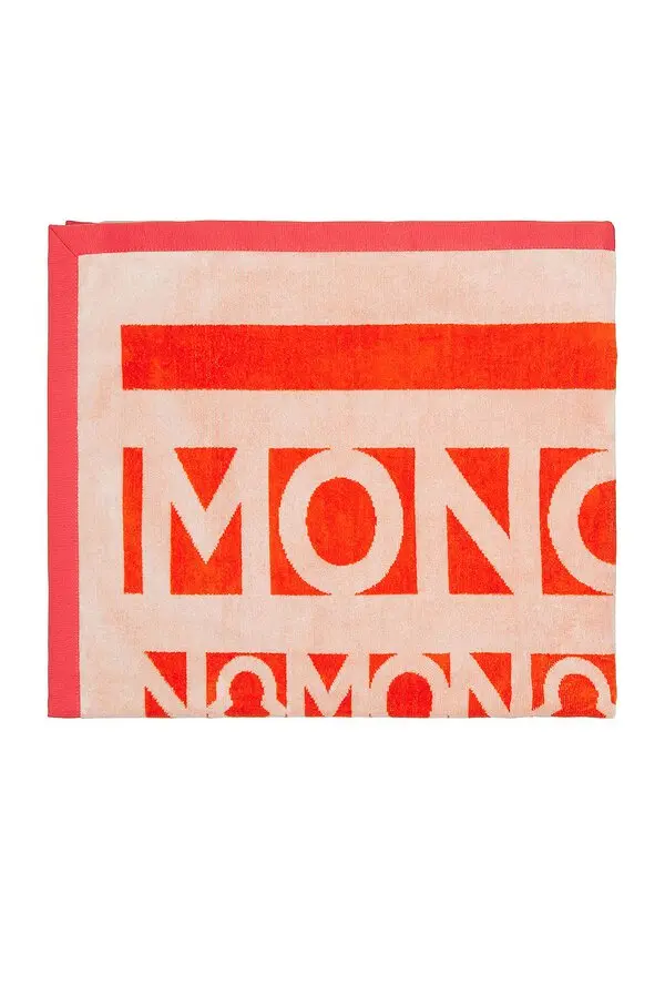 Moncler Logo Print Towel - Orange