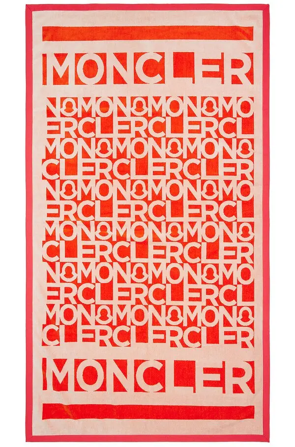 Moncler Logo Print Towel - Orange