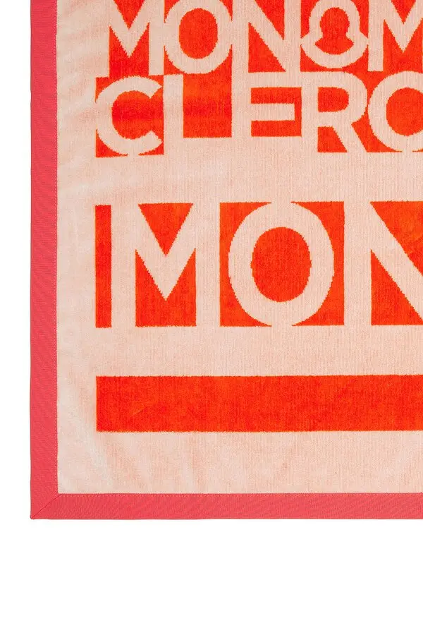 Moncler Logo Print Towel - Orange