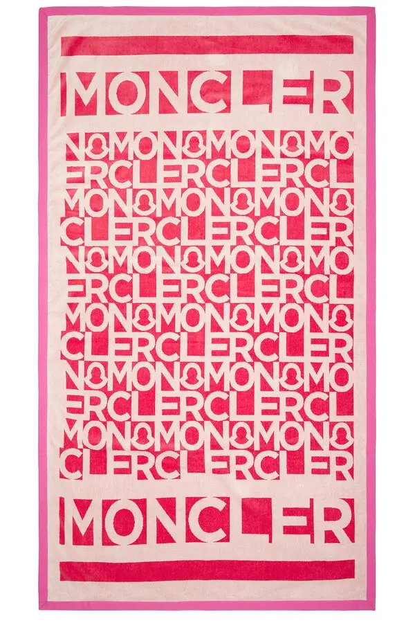 Moncler Logo Print Towel - Pink