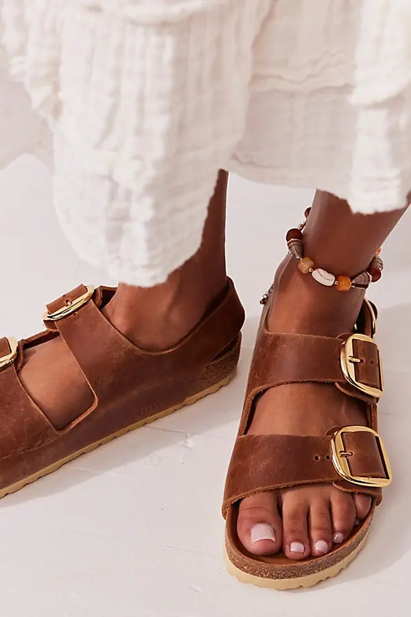 BIRKENSTOCK Milano Big Buckle Sandals - Brown