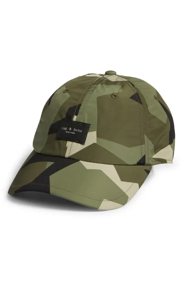 Rag & Bone Addison baseball cap green camouflage print OS Unisex Street Classic Outpost Logo Hat - Marsh Duck Camo — Georgia Bushcraft main image 3