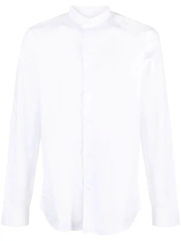FURSAC Collarless Long-sleeve Cotton Shirt
