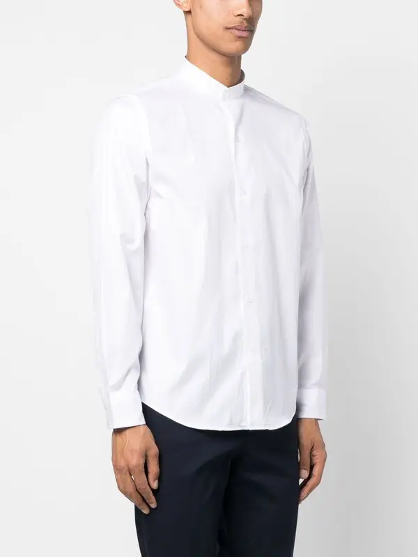 FURSAC Collarless Long-sleeve Cotton Shirt