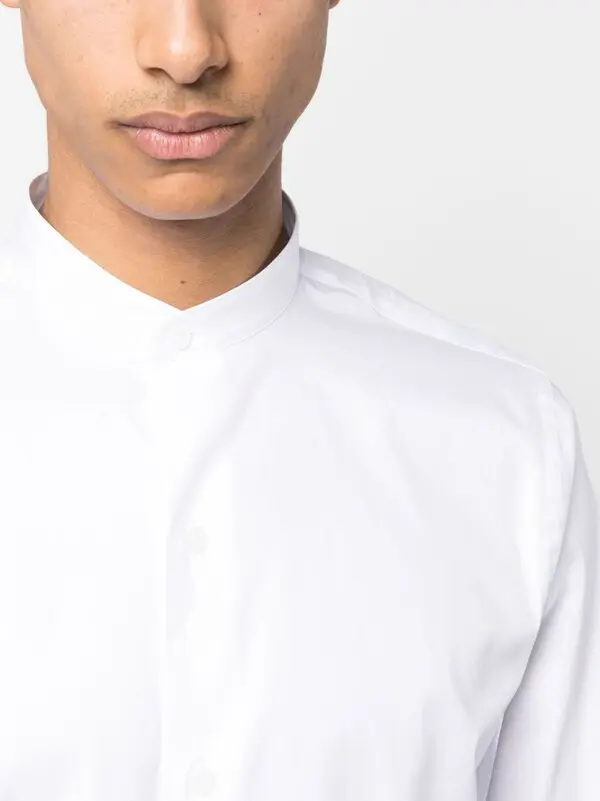 FURSAC Collarless Long-sleeve Cotton Shirt