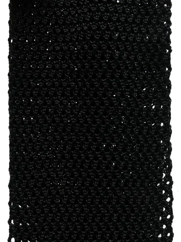 FURSAC Square-tip Knitted Silk Tie - Black