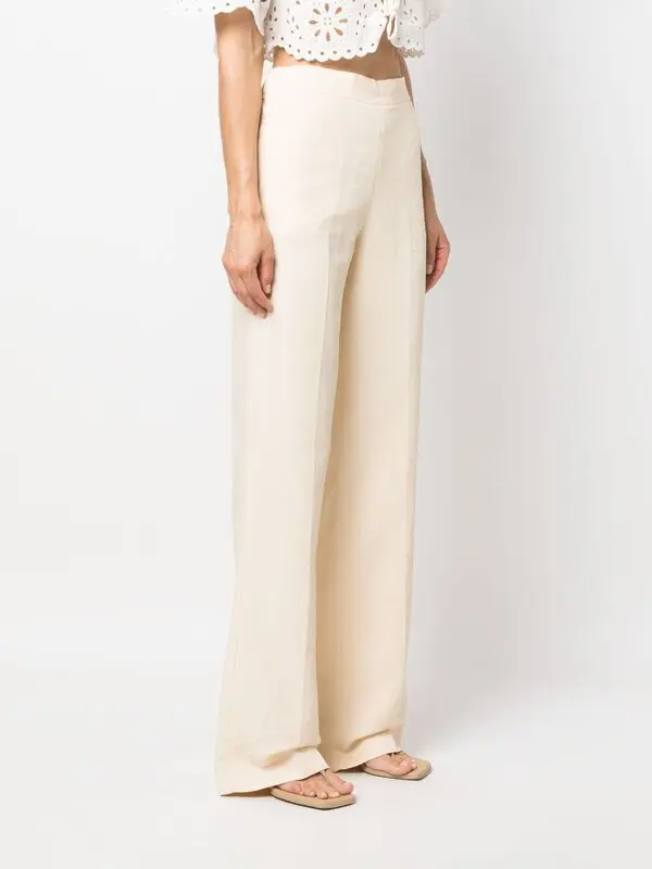 TWINSET Mid-rise Wide-leg Trousers - Neutrals