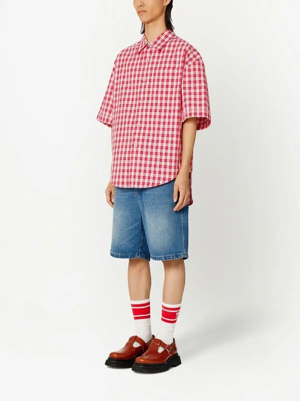 AMI Paris Checked Short-sleeve Shirt