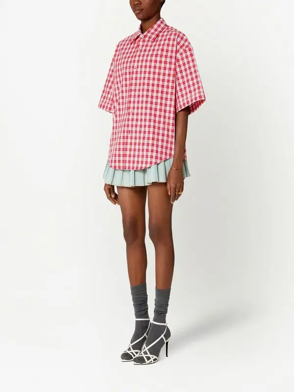 AMI Paris Checked Short-sleeve Shirt
