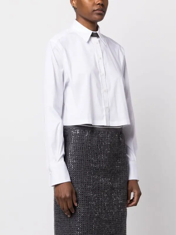 Brunello Cucinelli Cropped Long-sleeve Shirt