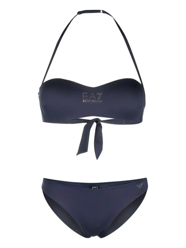 Emporio Armani Logo-embellished Bikini Set - Blue