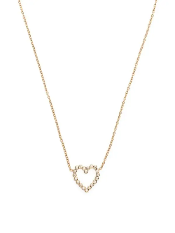Zoe Chicco 14kt Yellow Diamond Heart Necklace - Gold