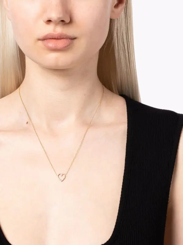 Zoe Chicco 14kt Yellow Diamond Heart Necklace