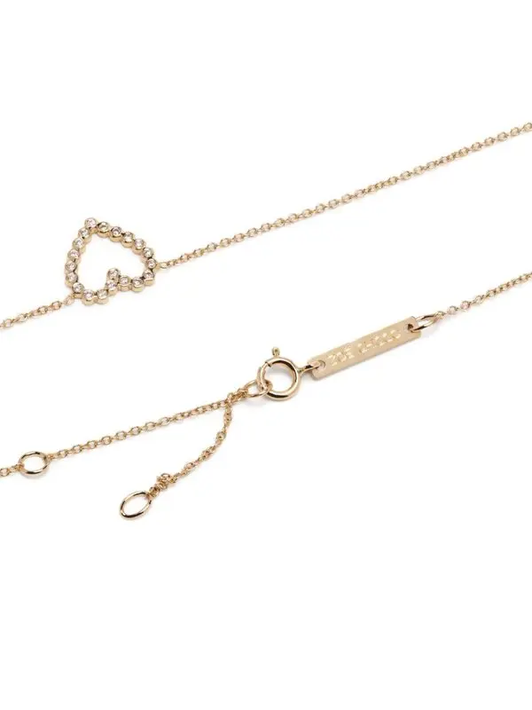 Zoe Chicco 14kt Yellow Diamond Heart Necklace