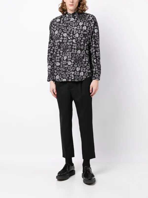 Comme Des Garçons Heart-print Cotton Shirt