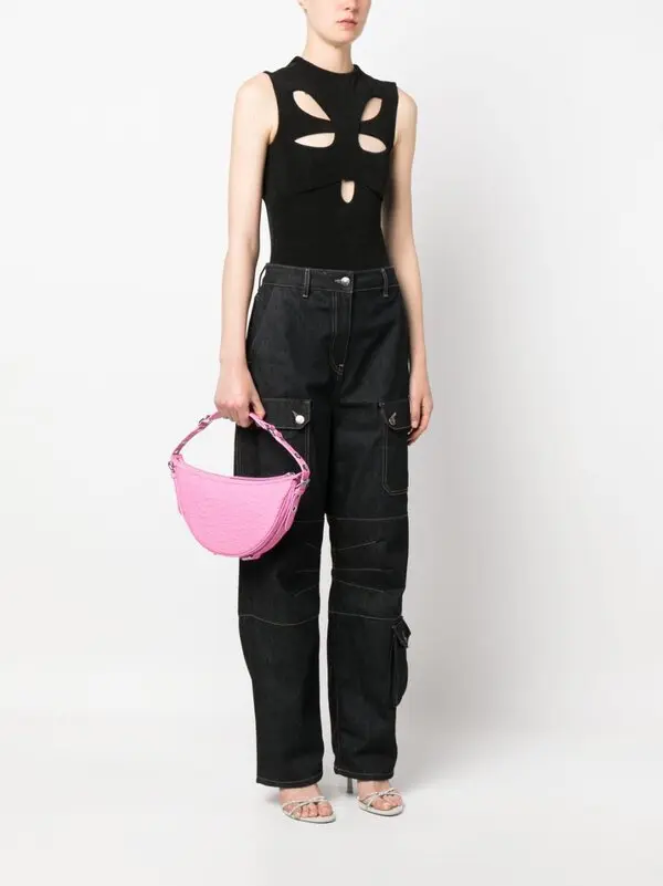 By Far Gib Embossed Shoulder Bag - Pink