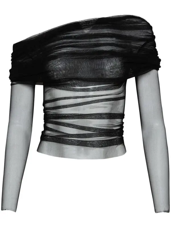 Christopher Esber Veiled Silk Top - Black