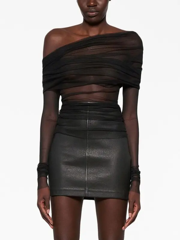 Christopher Esber Veiled Silk Top - Black