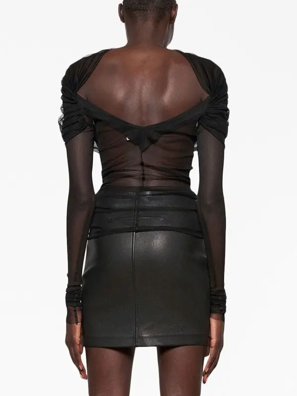 Christopher Esber Veiled Silk Top - Black