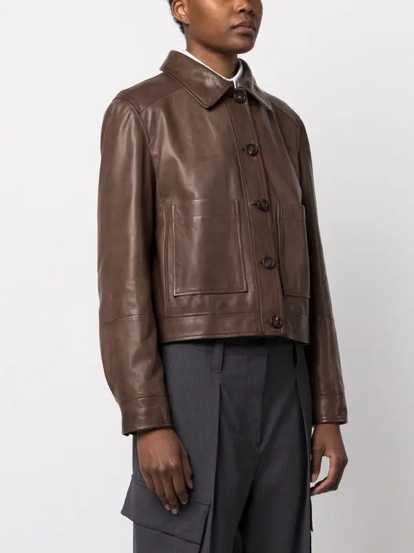 Brunello Cucinelli Button-fastened Eco-leather Jacket