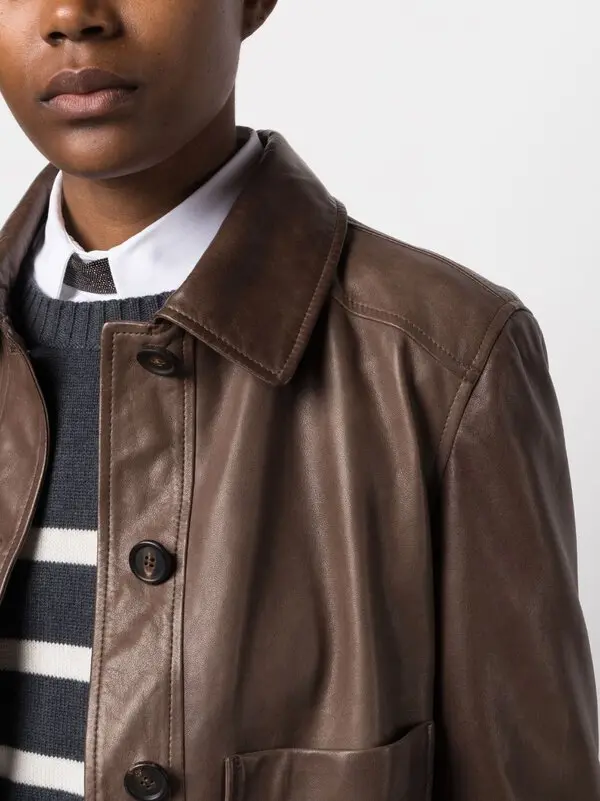 Brunello Cucinelli Button-fastened Eco-leather Jacket