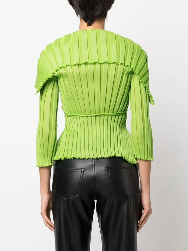 A. ROEGE HOVE Ara Wide-collar Wrap Cardigan - Green