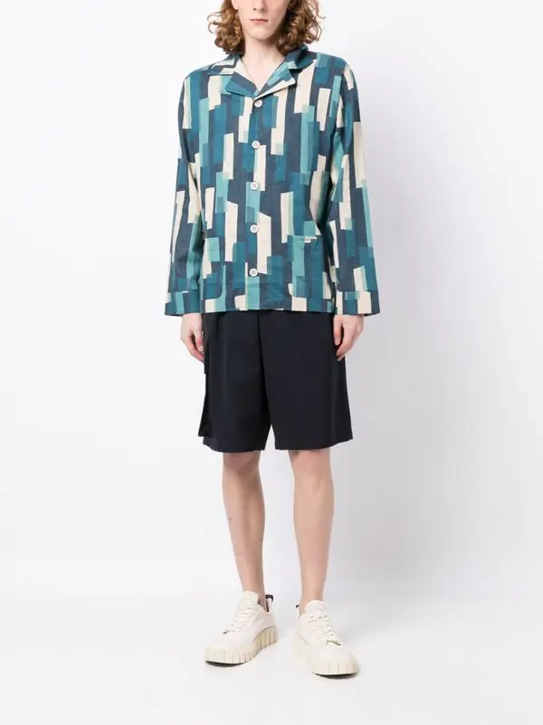 CLOT Geometric-print Button-up Shirt