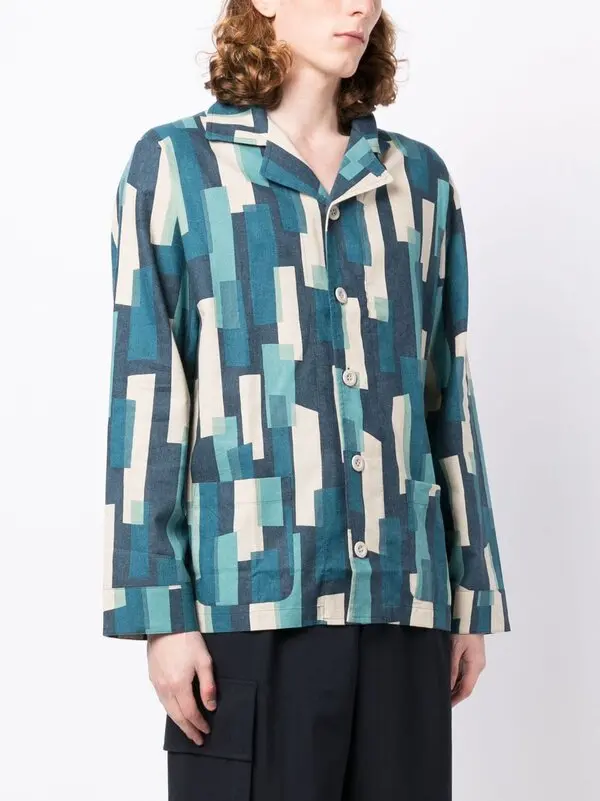 CLOT Geometric-print Button-up Shirt