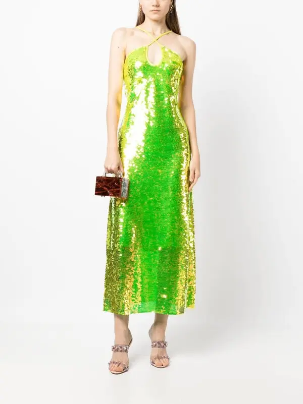 cult gaia green sequin dress Cult Gaia Lily Sequin Dress In Yellow - 33% Off