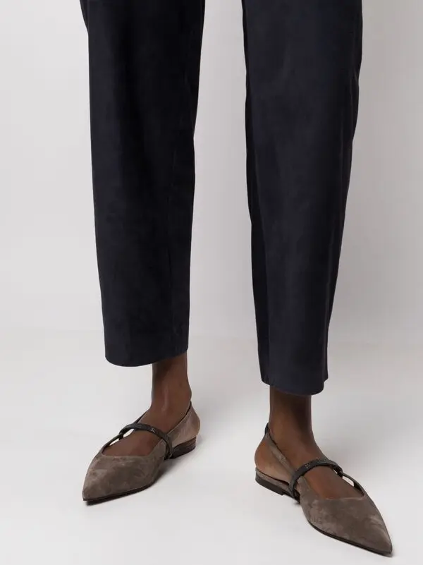Brunello Cucinelli Cropped Suede Trousers