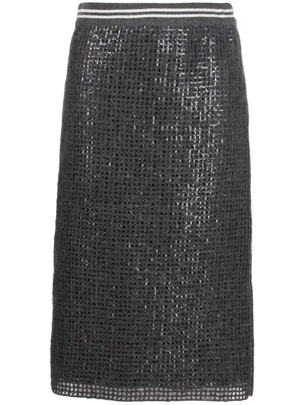 Brunello Cucinelli Sequin-embellished Midi Skirt
