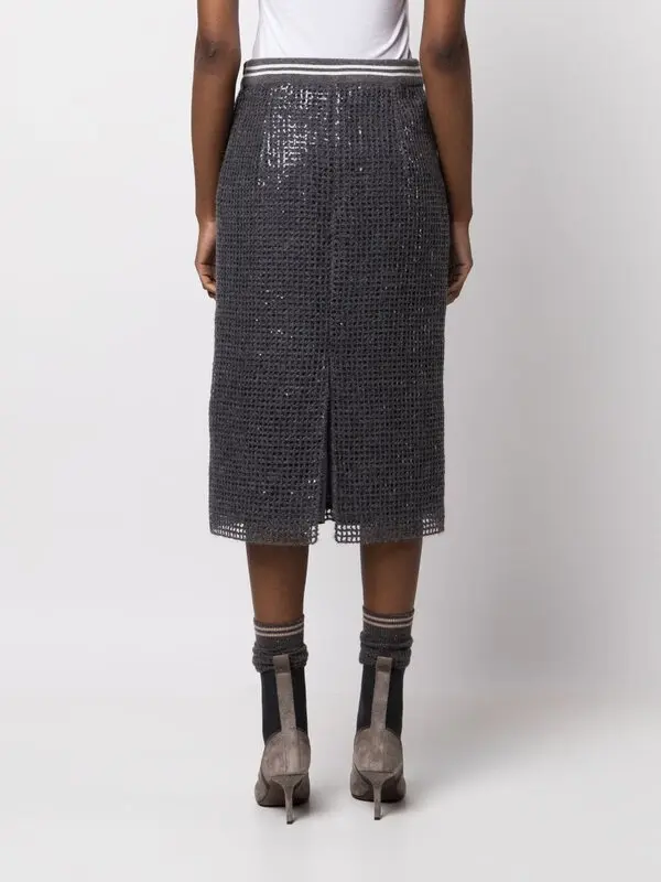 Brunello Cucinelli Sequin-embellished Midi Skirt