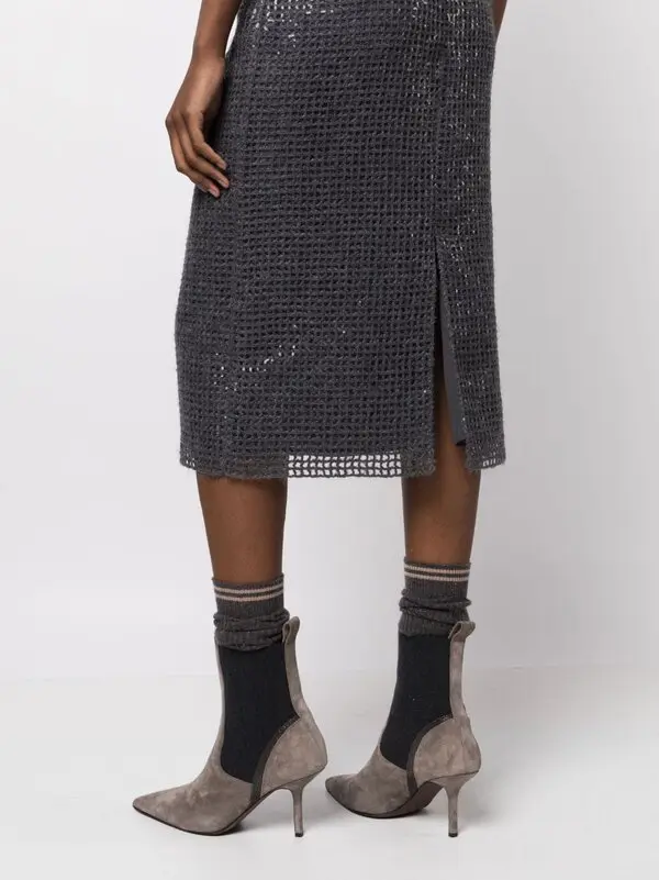 Brunello Cucinelli Sequin-embellished Midi Skirt