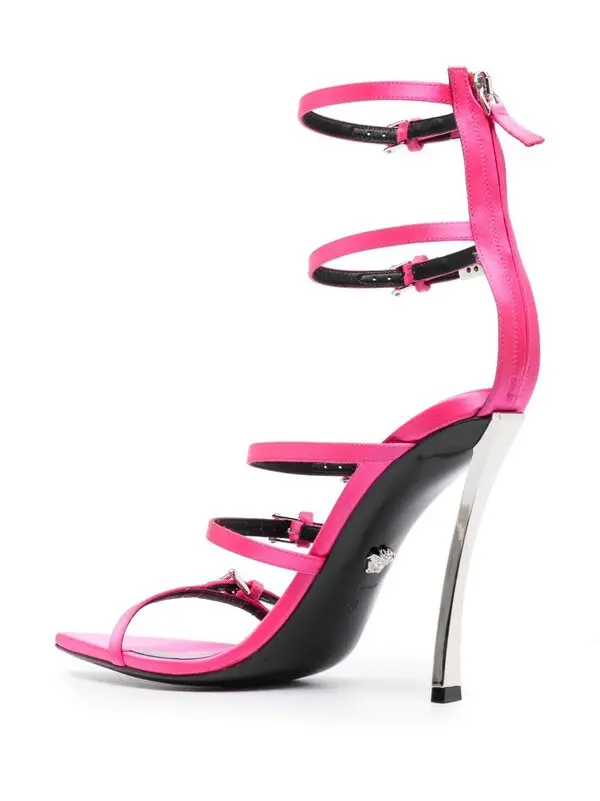 Versace Pin-point 120mm Strappy Sandals - Pink
