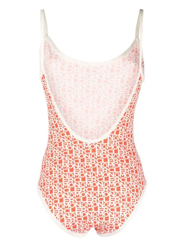 Moncler Logo-print Swimsuit - Orange