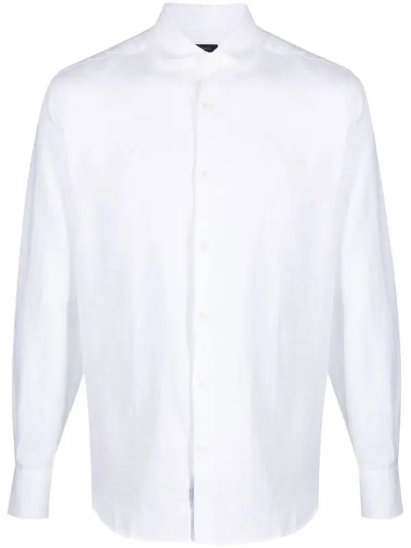DEPERLU Linen Button-down Shirt - White