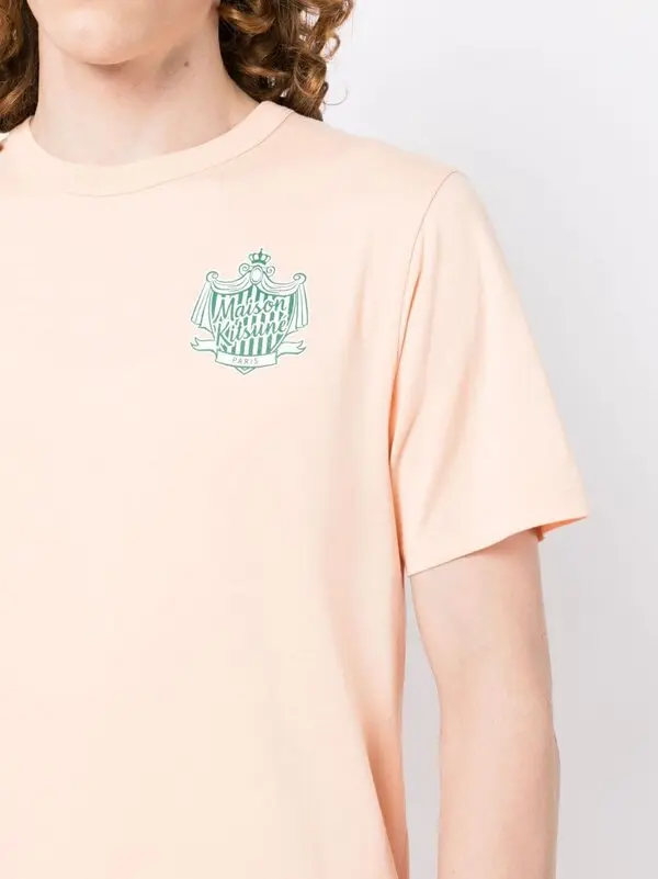 Maison Kitsuné Logo-print Cotton T-shirt - Pink