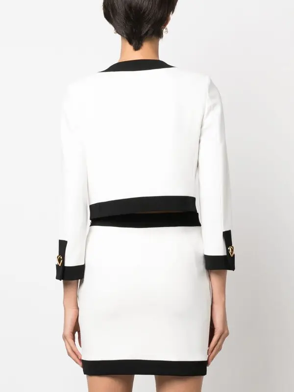 Moschino Heart-embellished Cropped Jacket - White