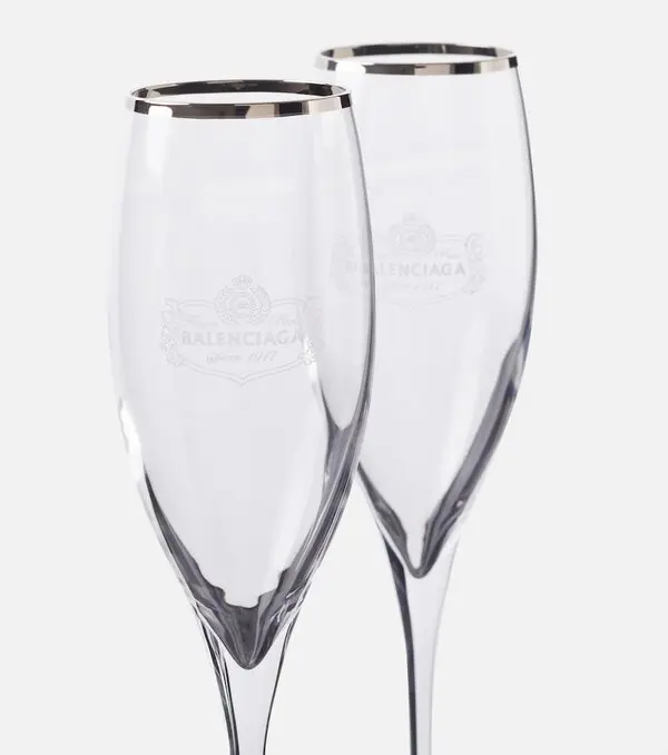 Balenciaga Set Of Two Champagne Flute Glasses
