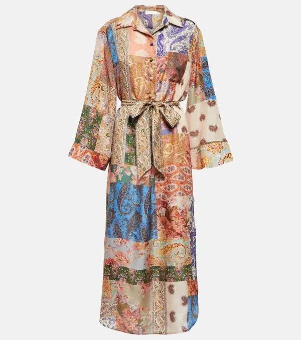 Zimmermann Devi Printed Silk Midi Dress - Multicoloured