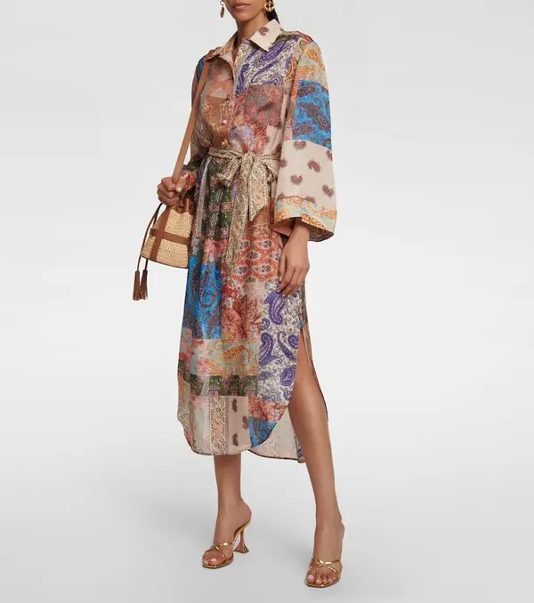 Zimmermann Devi Printed Silk Midi Dress - Multicoloured